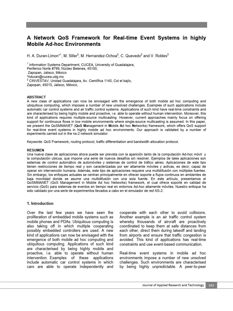 A Network QoS Framework For Real-Time Event System | PDF | Redes de computadoras | Transmisión ...