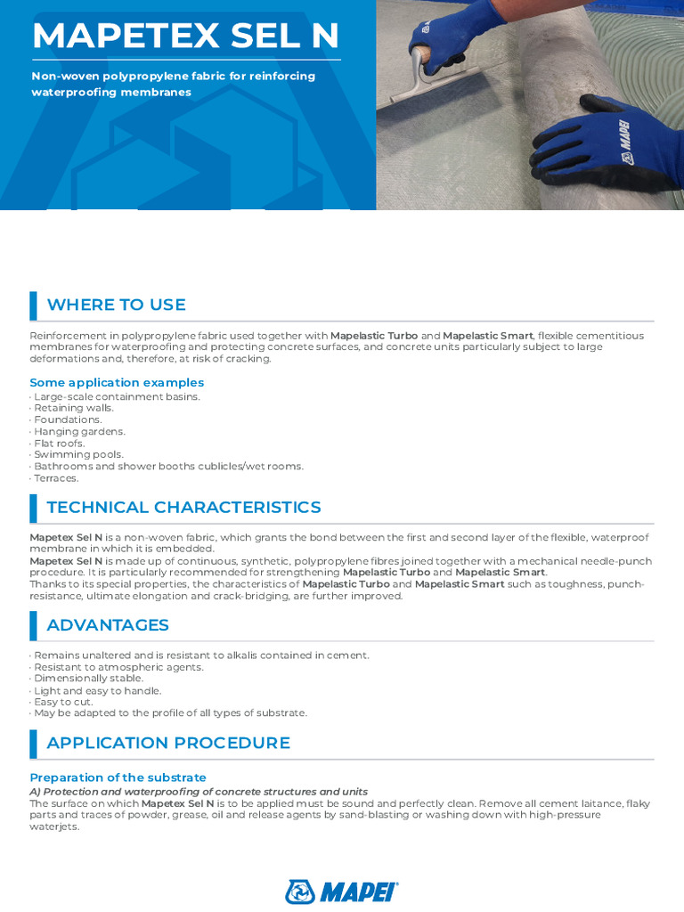 Mapetex Sel N | Download Free PDF | Concrete | Textiles