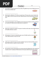 Class 6 Fractions Word Problems | PDF