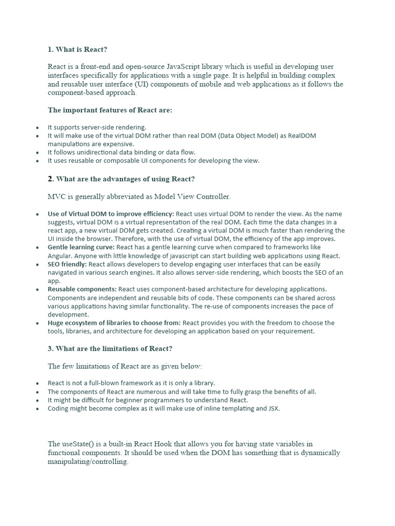 React Notes Pdf Method Computer Programming Document Object Model 9425