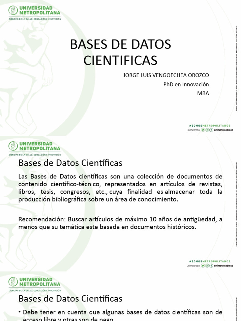 Bases de Datos Cientificas | Descargar gratis PDF | Acceso abierto | Bases de datos