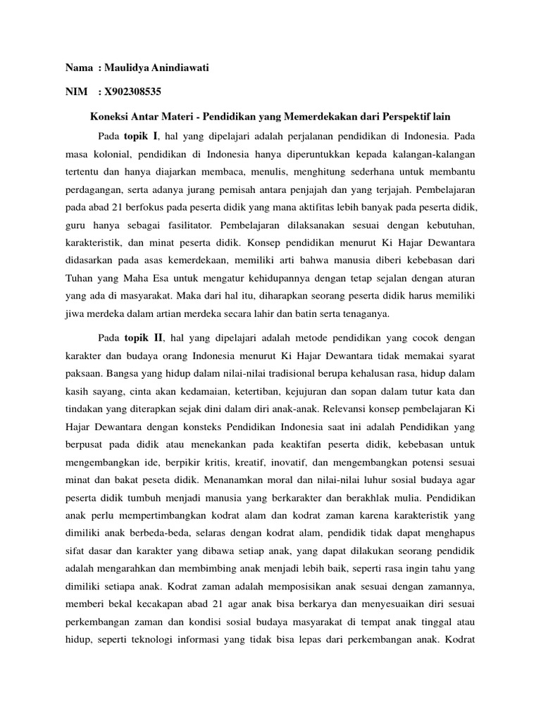 Filosofi - Koneksi - Topik 5 - Maulidya | PDF | Karier & Perkembangan | Sains & Matematika