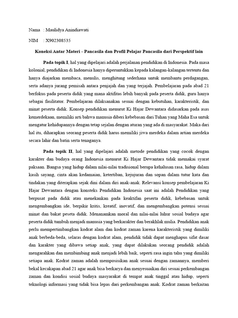 Filosofi - Koneksi - Topik 4 - Maulidya | PDF | Agama & Spiritualitas