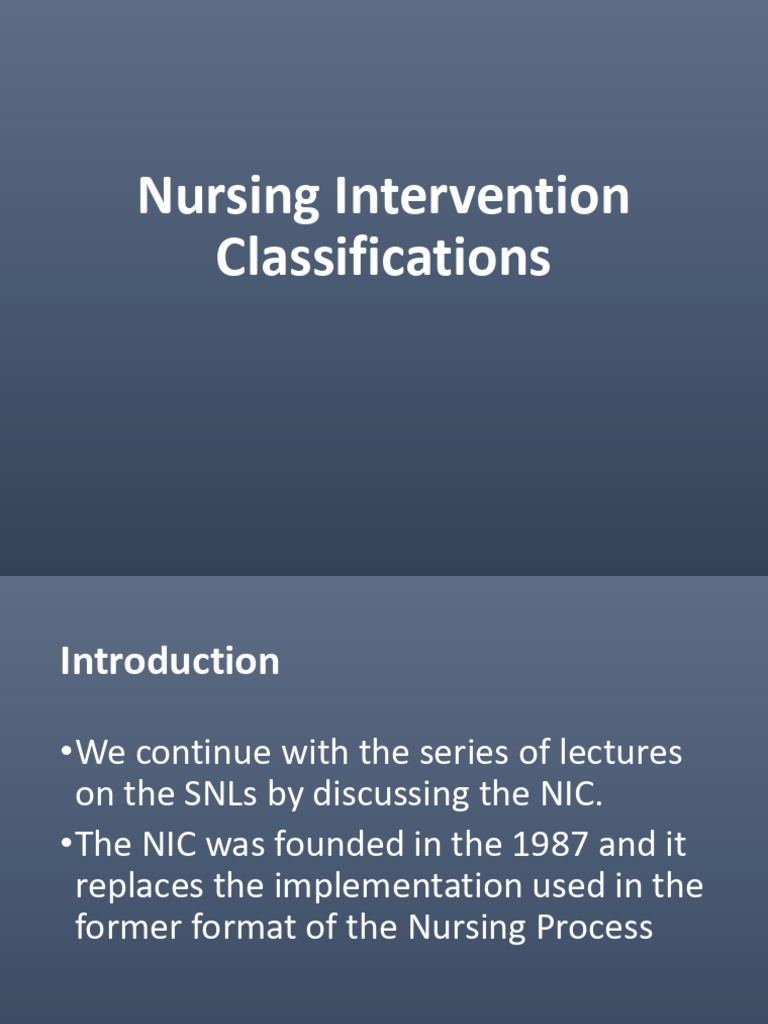 NIC | PDF | Childbirth | Nursing