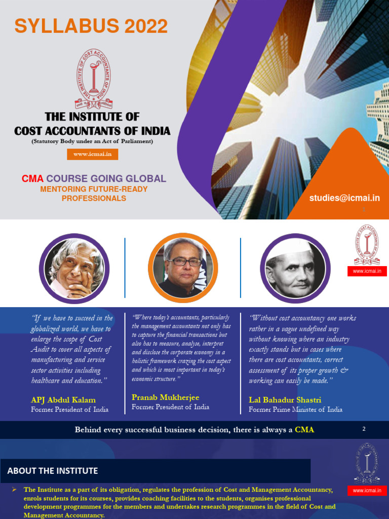 Cma Syl 2022 Ppt | PDF | Accountant | Accounting