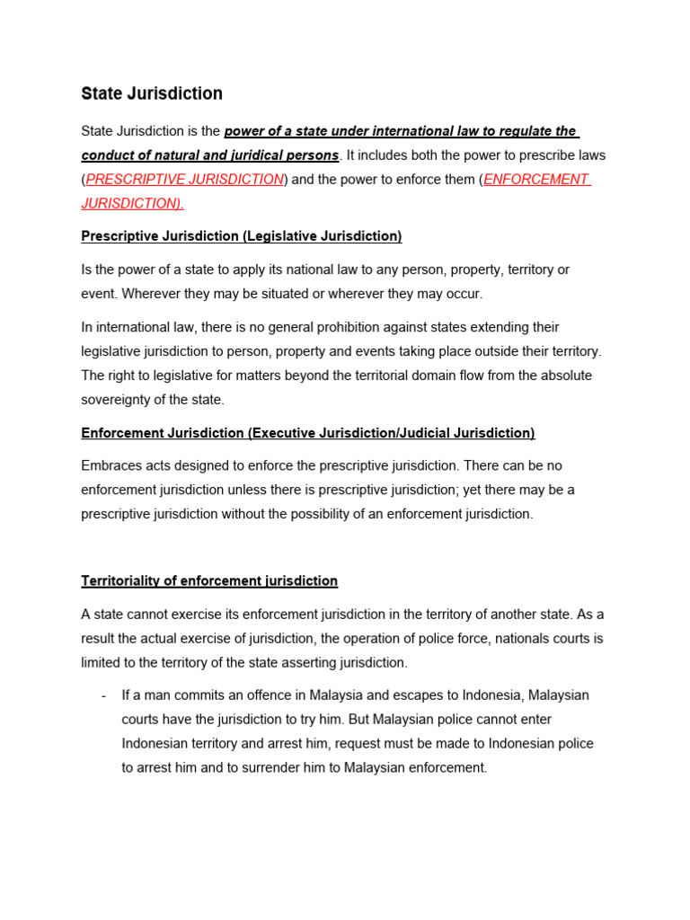 State Jurisdiction | PDF | Extradition | Jurisdiction