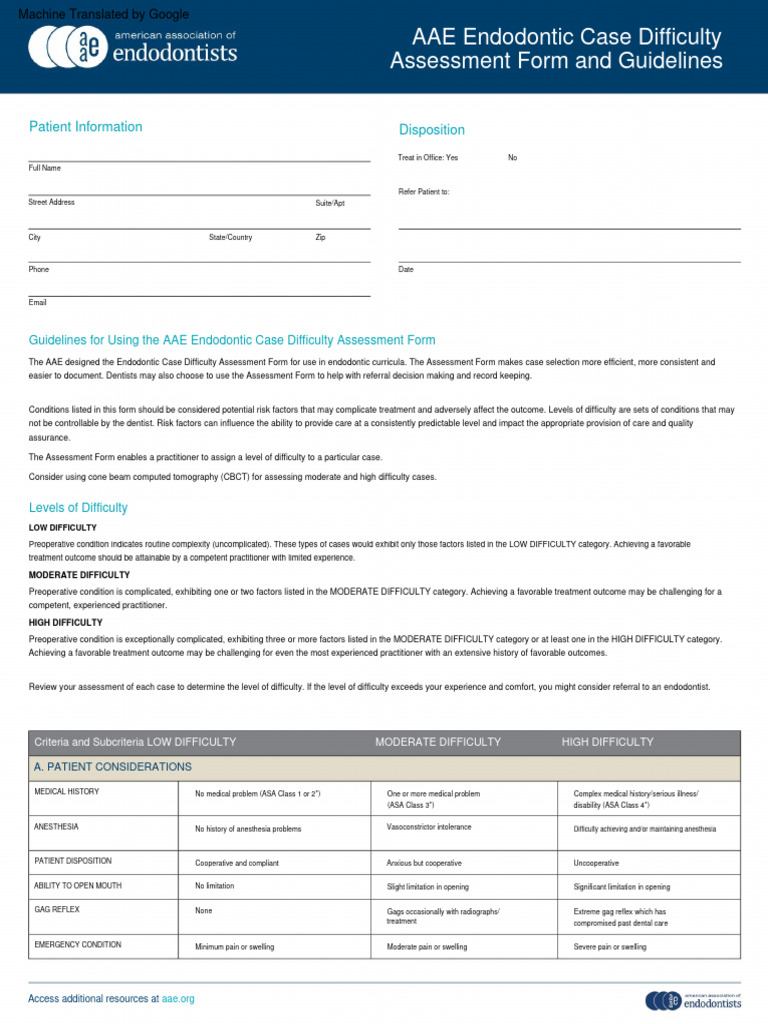Case Difficulty Assessment Form FINAL2022 | PDF | Medical Diagnosis | Clinical Medicine