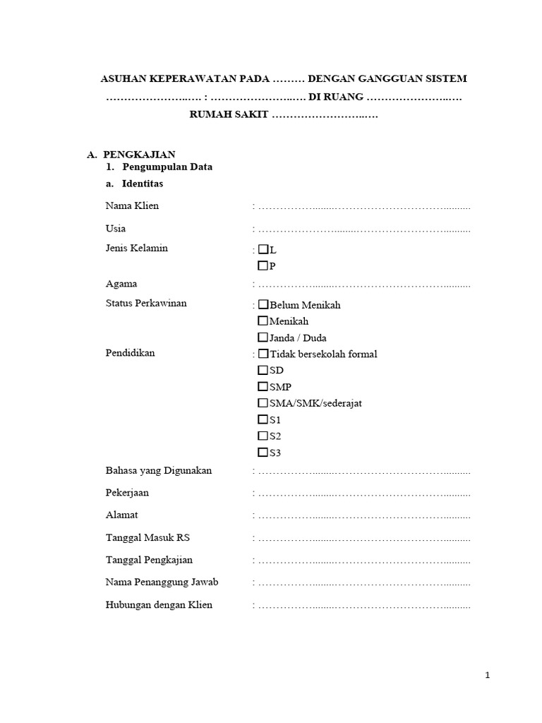 Format Kosong Askep | PDF