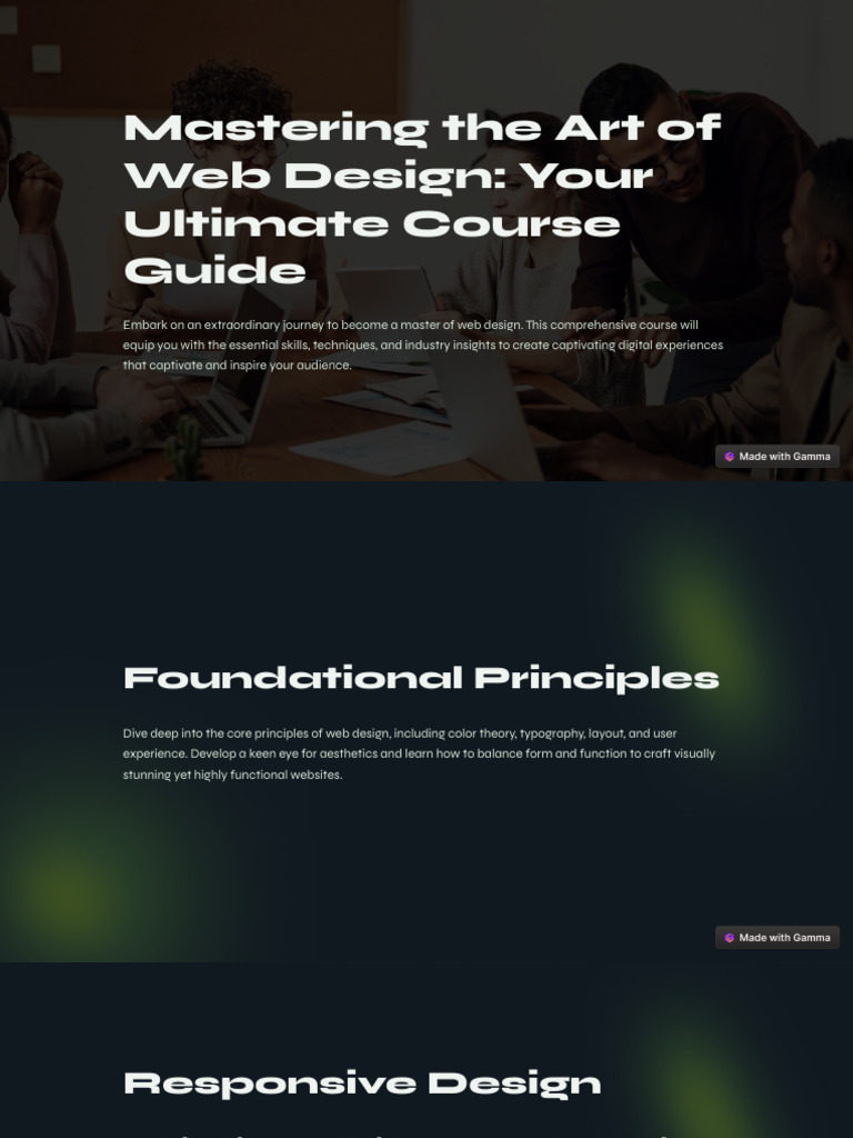Mastering The Art of Web Design Your Ultimate Course Guide | PDF | Web Design | Responsive Web ...