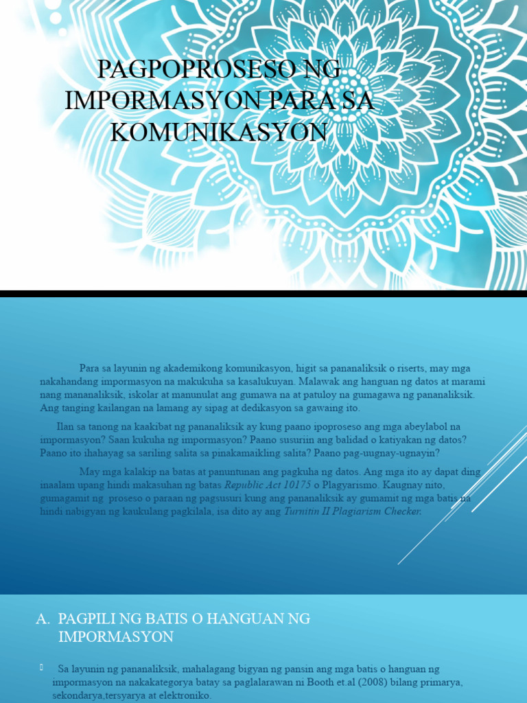 Pagpoproseso NG Impormasyon para Sa Komunikasyon-1-1-1 | PDF