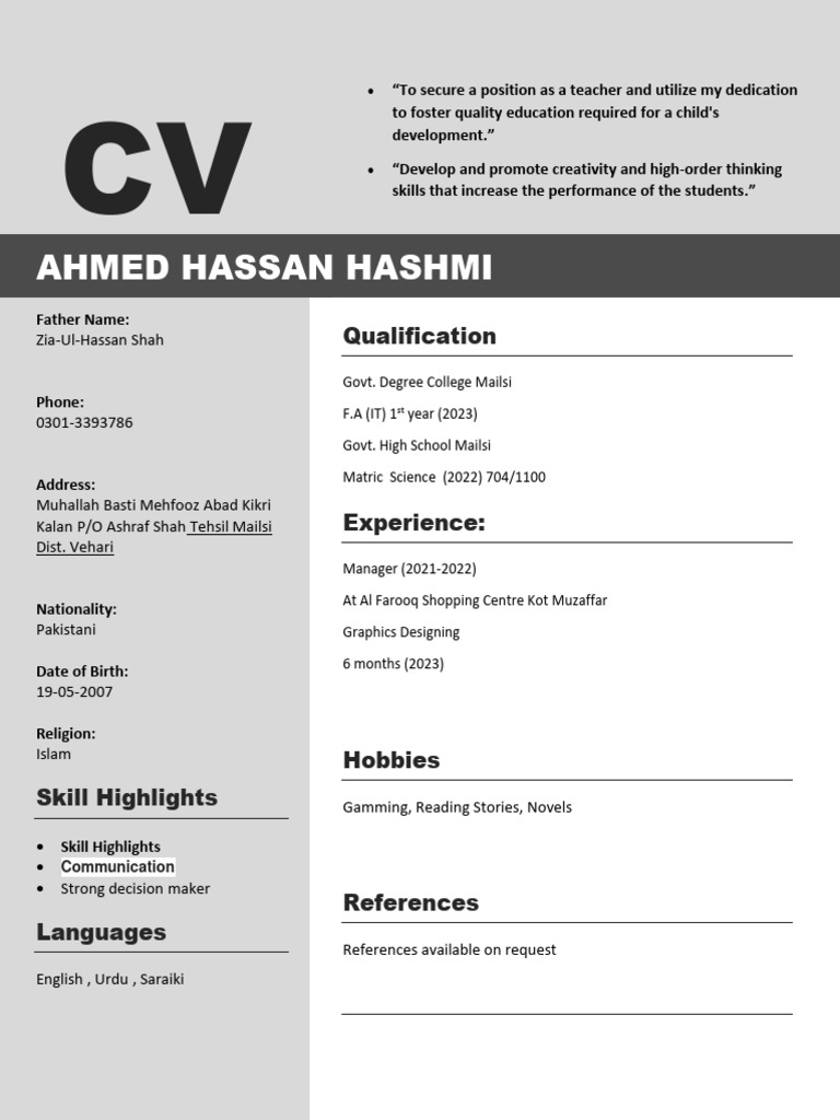 New - Resume - Ahmad Hassan Hashmi | PDF
