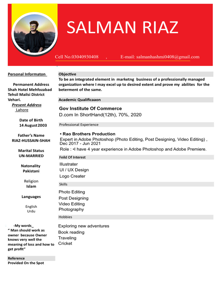 Salman CV | PDF