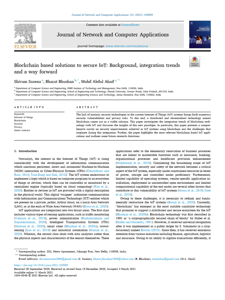 Blockchain Based Solutions To Secure IoT | PDF | Internet Of Things ...