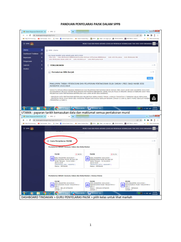 Panduan Penyelaras Pajsk Dalam SPPB | PDF