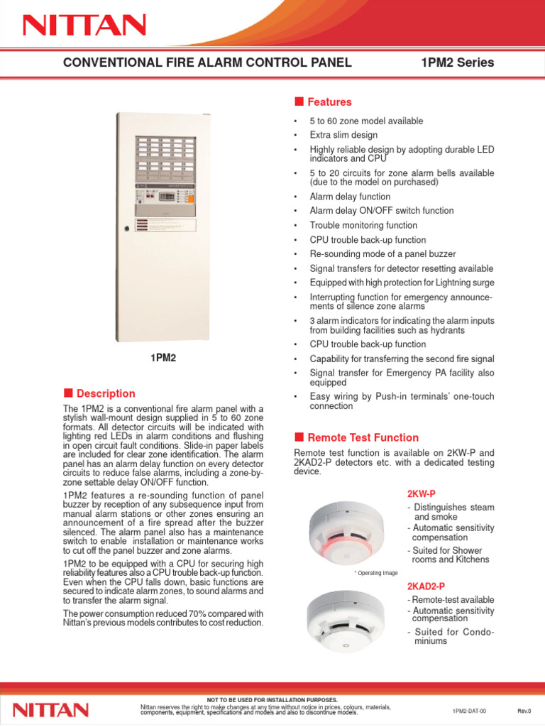 Nittan 1PM2-DAT-00 | PDF | Switch | Electronics