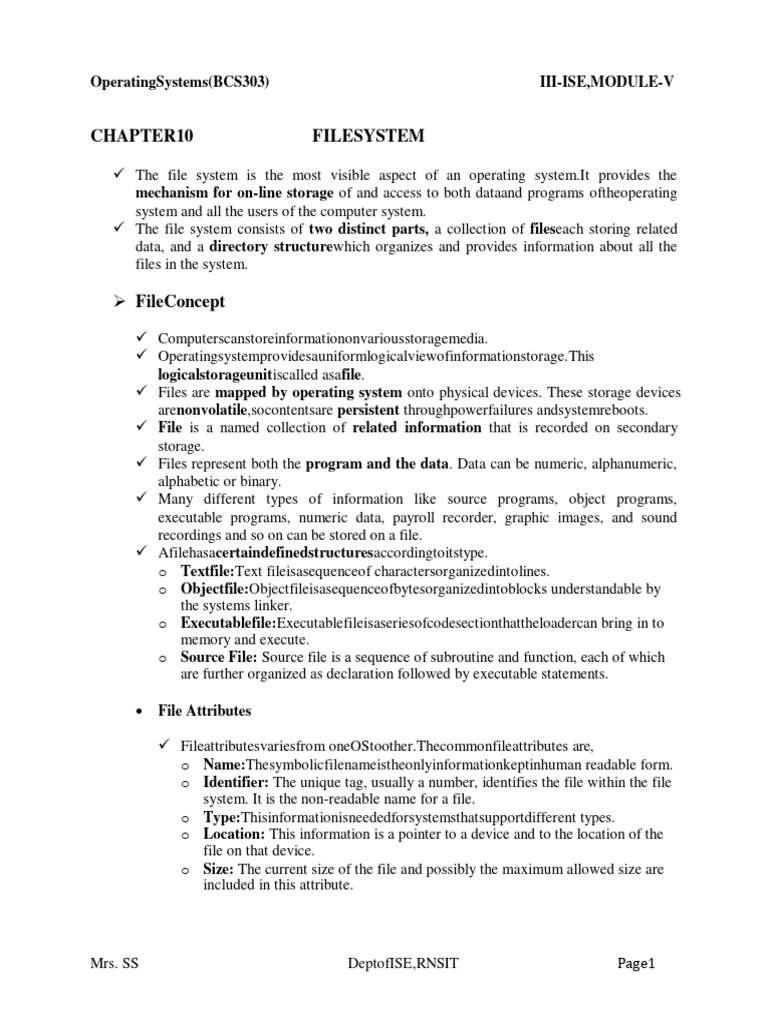 Module-5 BCS303 | PDF | Computer File | File System