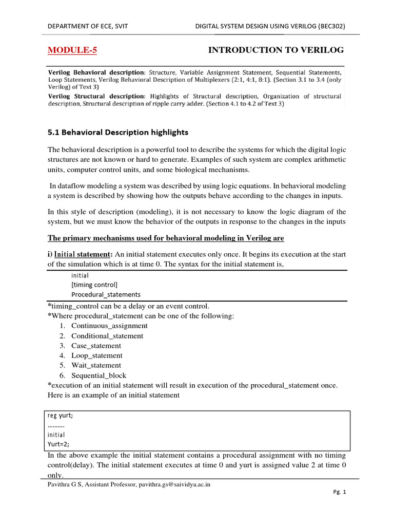 Module 5 DSDV (Bec302) | PDF | Computer Engineering | Electronic Design