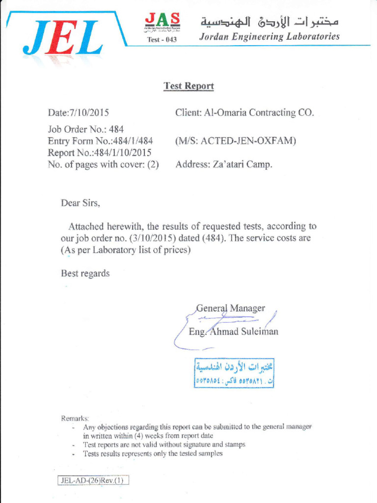 Hydrostatic Test Report for Al-Omaria | PDF | Liquids | Fluid Mechanics