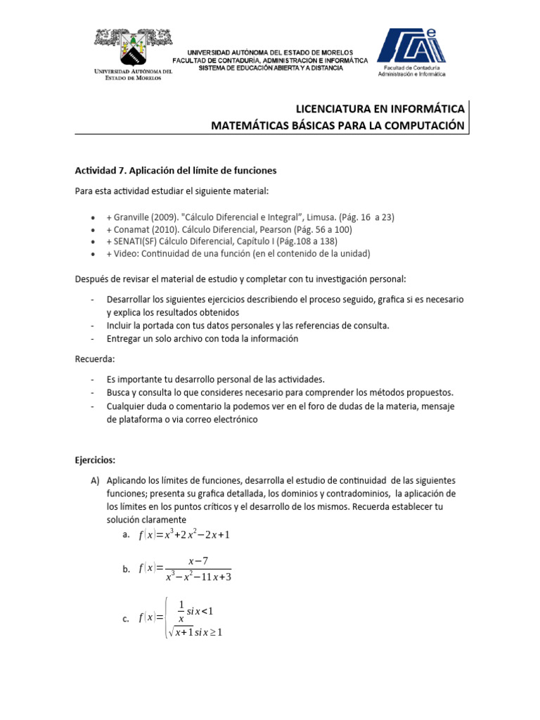 Act7 Continuidad | PDF | Métodos y materiales de enseñanza | Ciencia y matemáticas