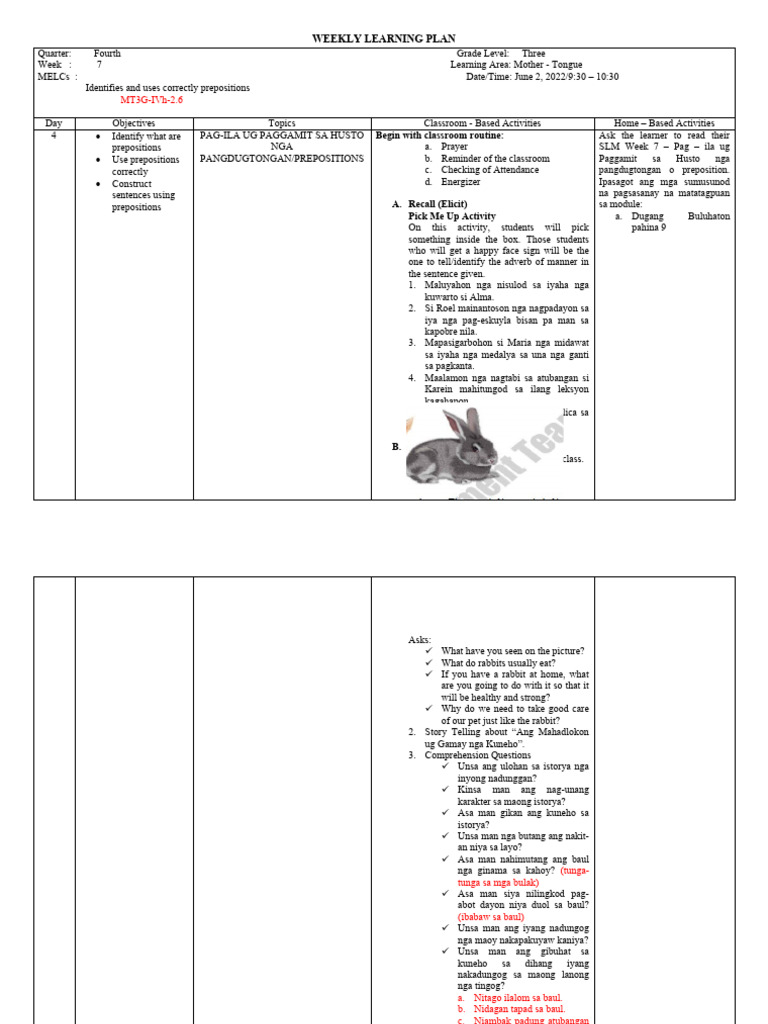 2nd C.O Lesson Plan | PDF