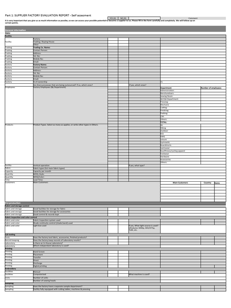 Supplier Factory Evaluation Report | PDF | Waste | Occupational Safety ...