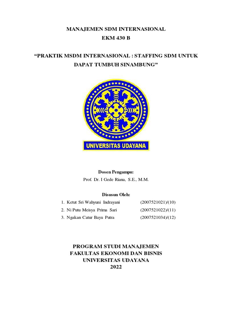 Manajemen SDM Internasional - Kelompok 4 - Process Staffing | PDF