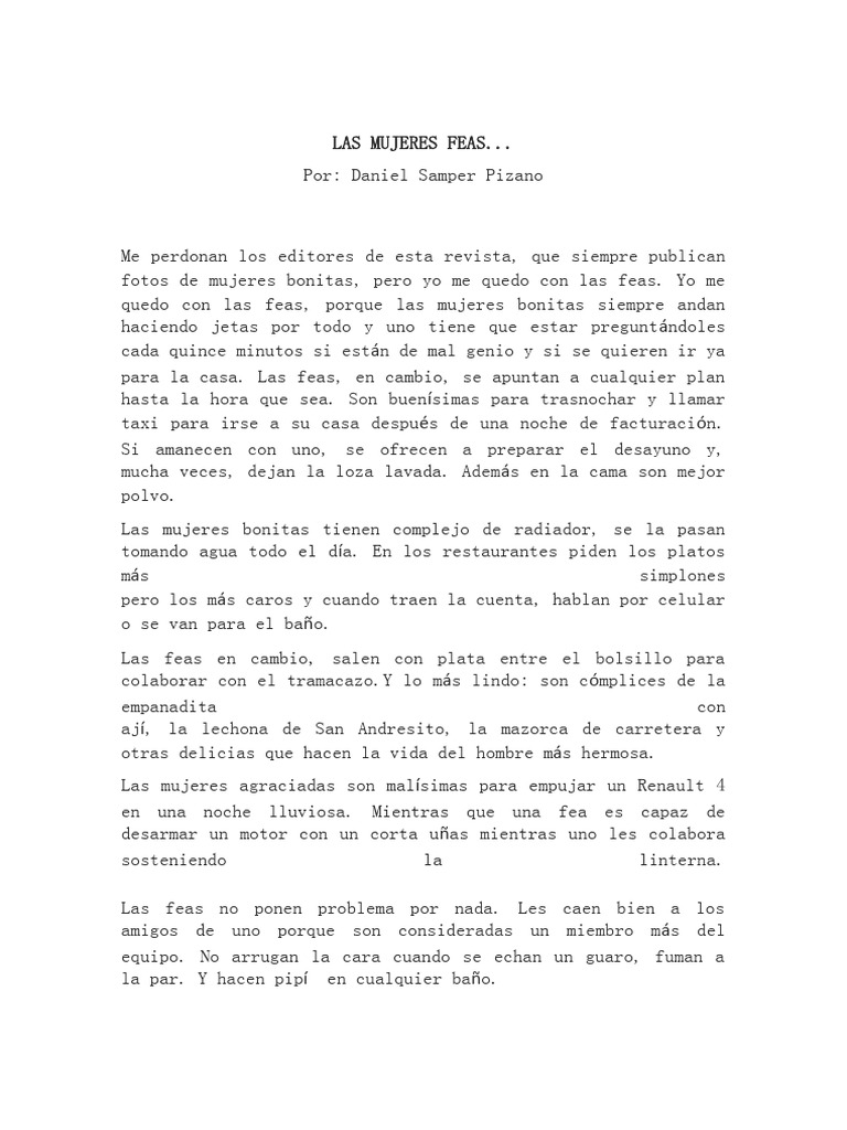 Las Mujeres Feas | PDF
