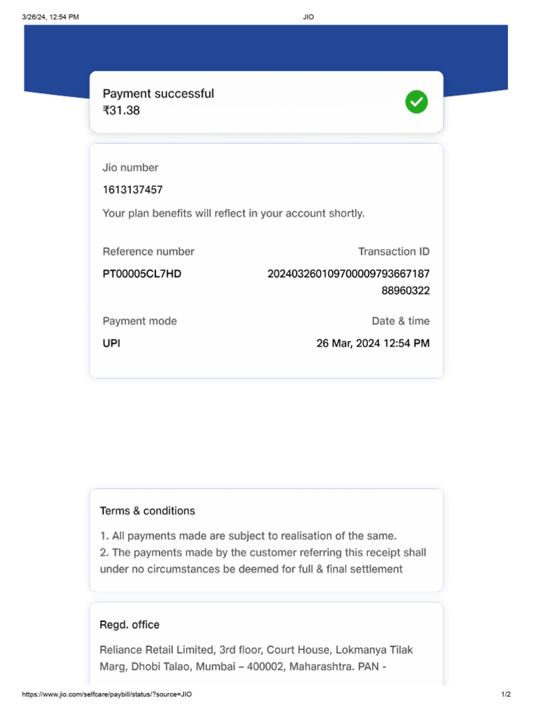 Jio Fiber Bill | PDF | Social Science