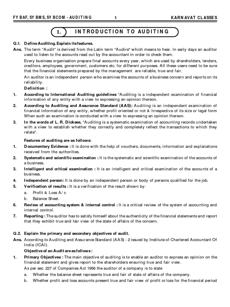 Introduction to Auditing: Key Concepts | PDF | Debits And Credits | Audit