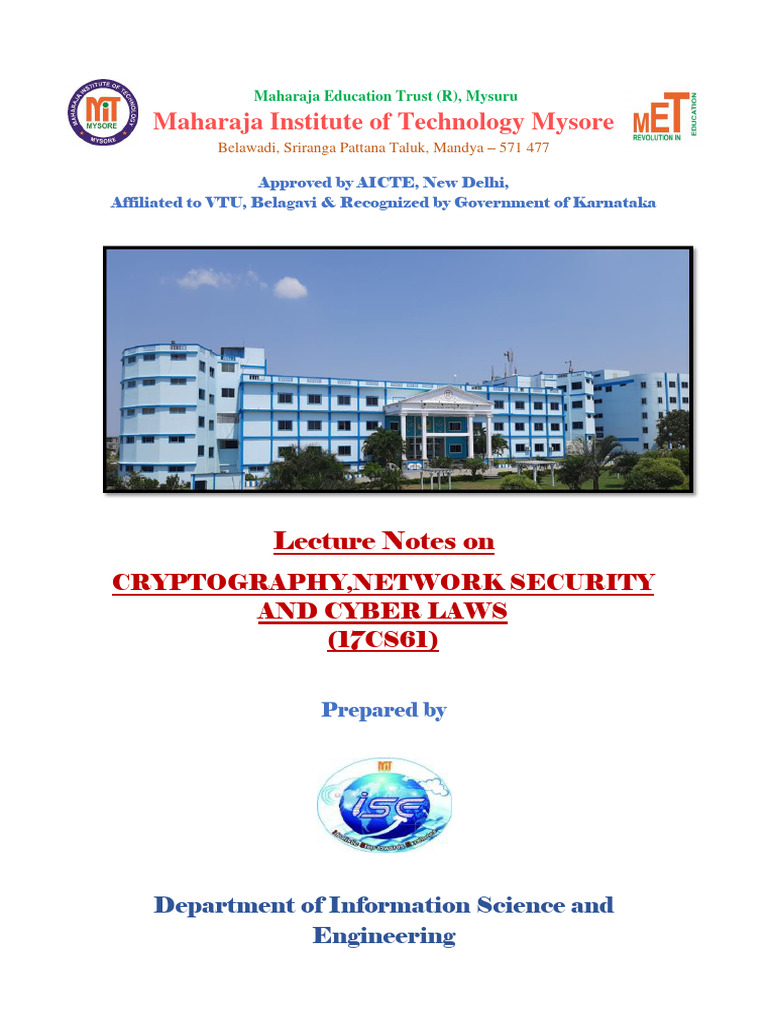 17cs61 - Computer Networks and Cryptography | PDF | Cryptography | Key ...