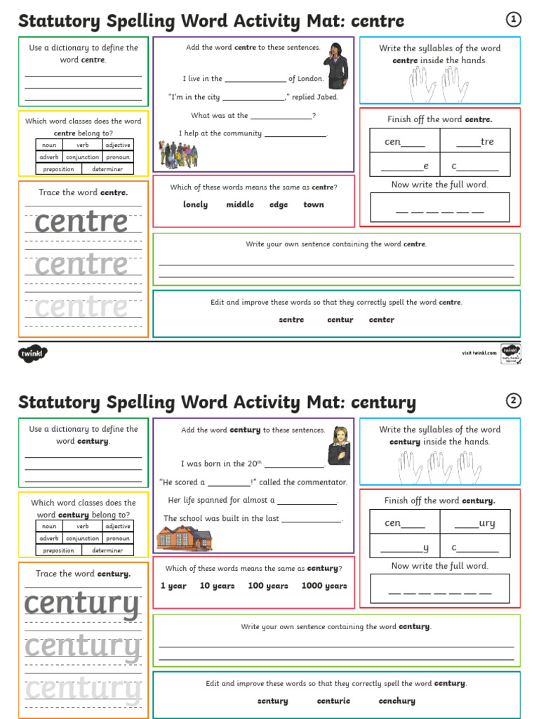 Year 3 and 4 Statutory Spelling Words Activity Mat Pack 4 | PDF | Word ...
