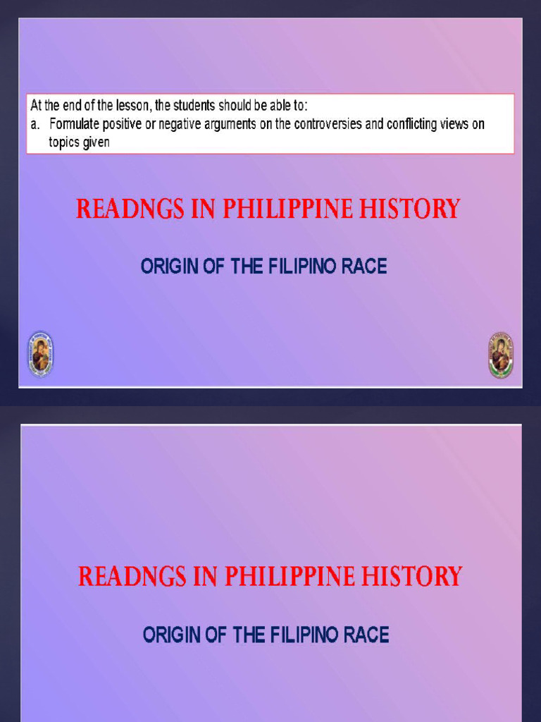 TOPIC 9 Origin of The Filipino Race | PDF | Philippines | Southeast Asia