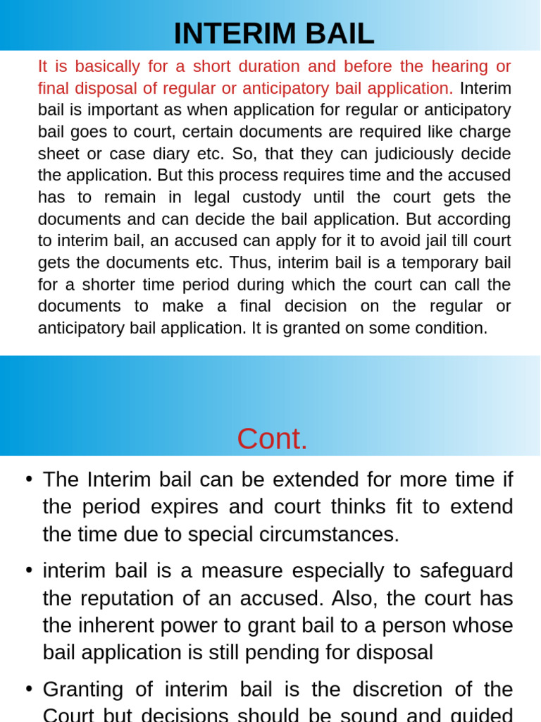 Understanding Interim Bail Procedures | PDF | Bail | Judiciaries