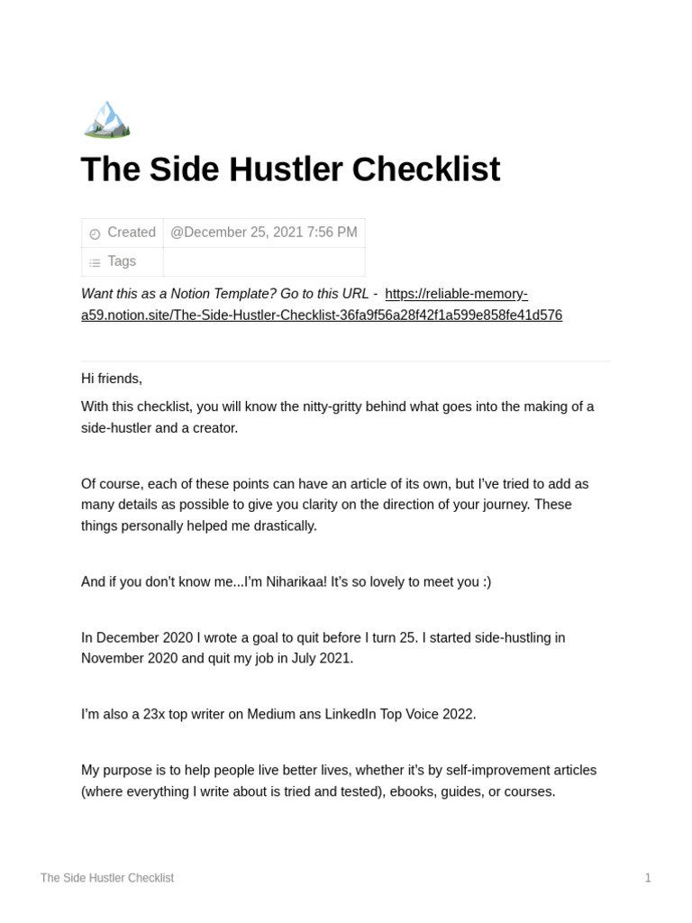 Side Hustler Checklist - V6 | PDF | You Tube | Web 2.0