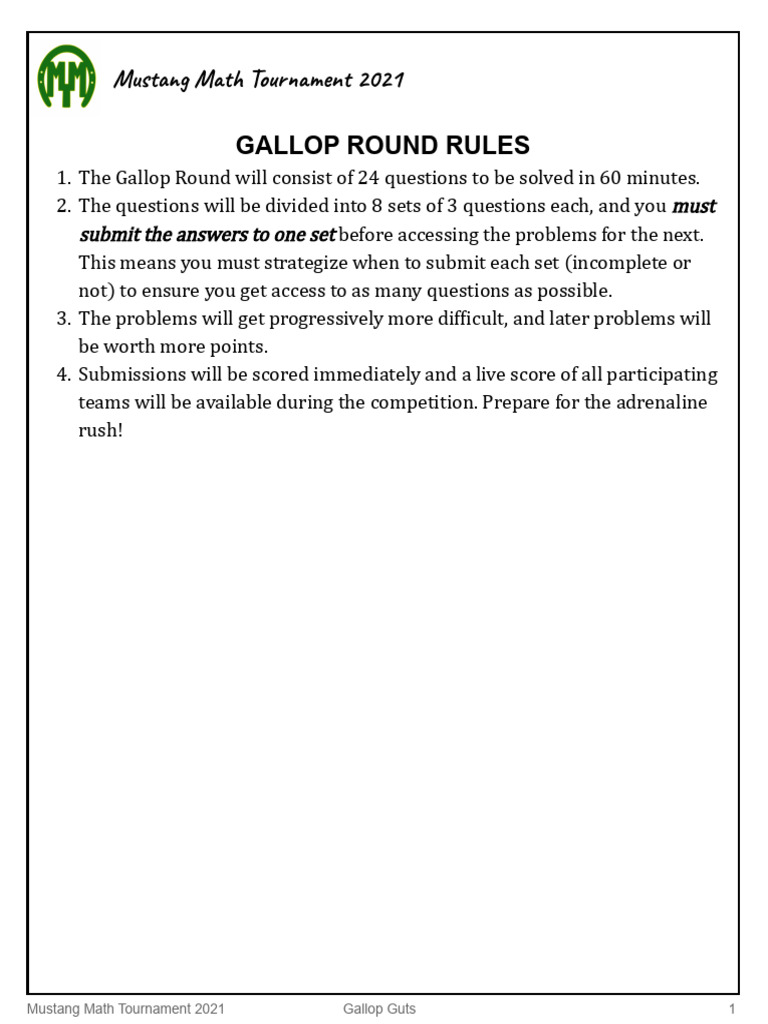 Gallop Set 6 | PDF
