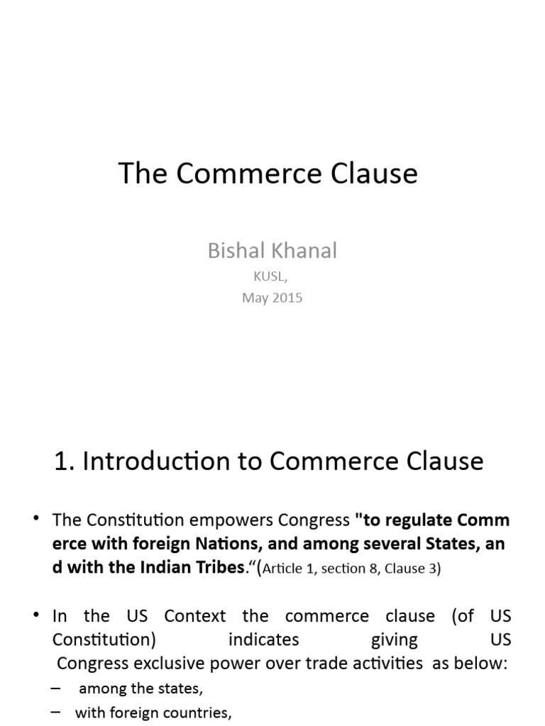 US-Commerce Clause | PDF | Commerce Clause | Taxes