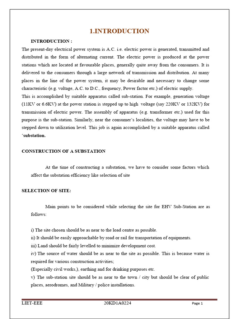 SUBSTATION | PDF | Electrical Substation | Transformer