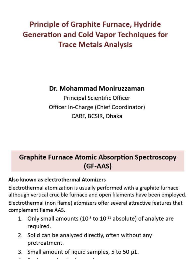 Graphite Furnace | PDF | Atomic Absorption Spectroscopy | Chemical ...