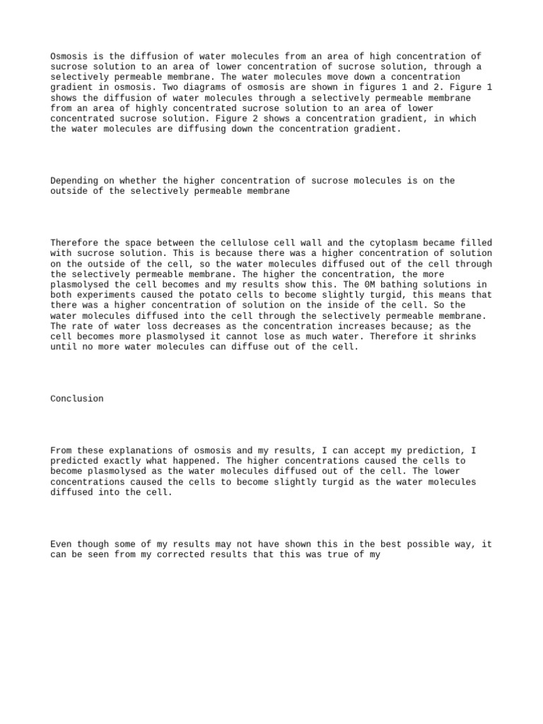 Potato Osmosis Lab Report | PDF