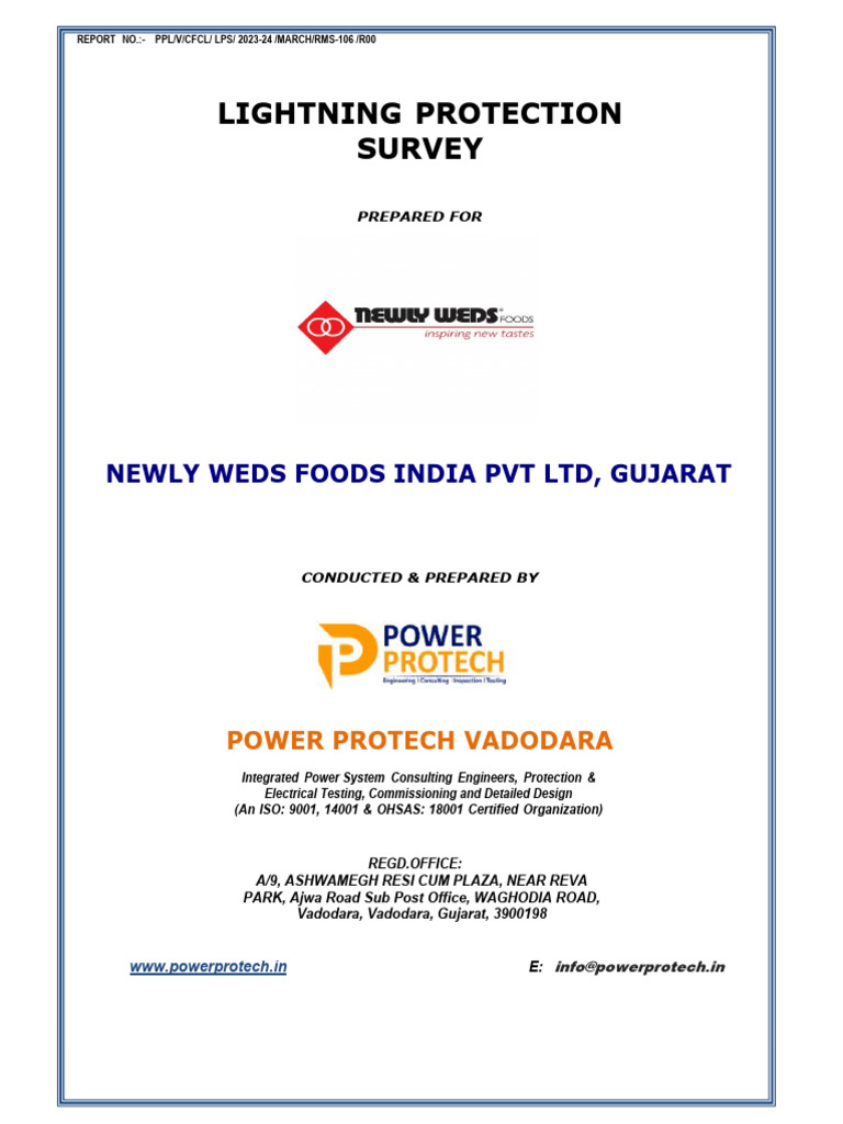 FINAL Report of Lightning Protection Survey | PDF | Lightning | Cloud