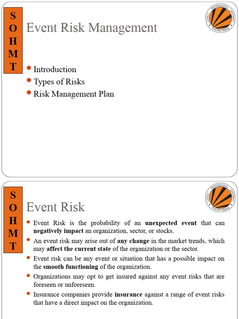 EVENT RISK MGT Full Unit | PDF | Risk | Risk Management