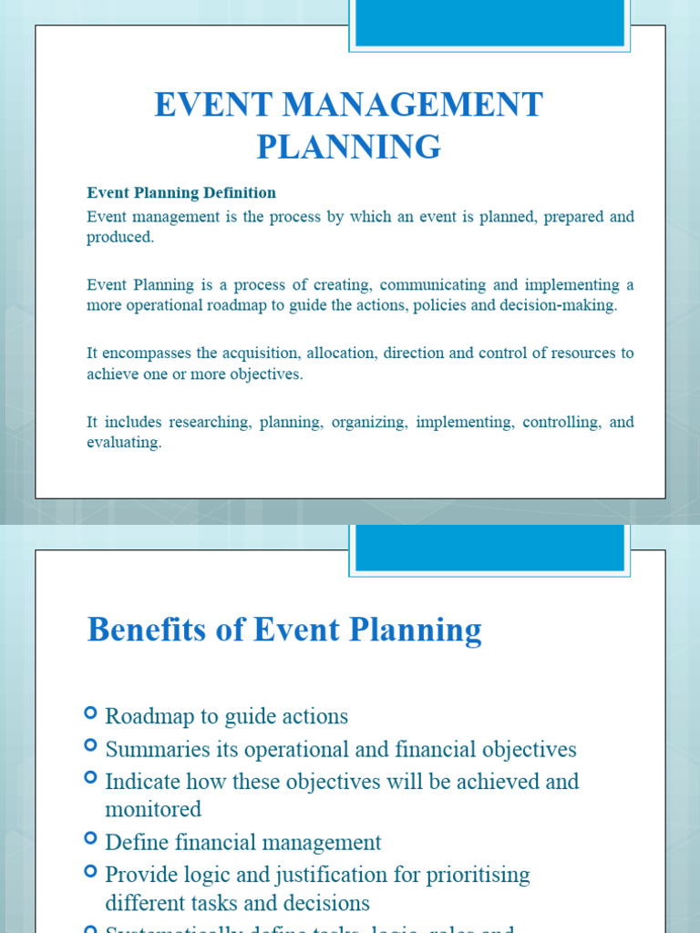 Event Planning | PDF | Planning | Tap Water