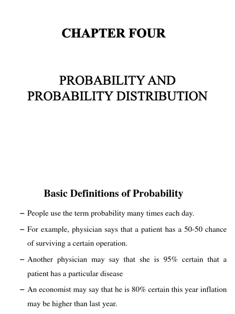 Basic Stat Chapter 4 Probability & Probability Distribution | PDF | Probability Distribution ...