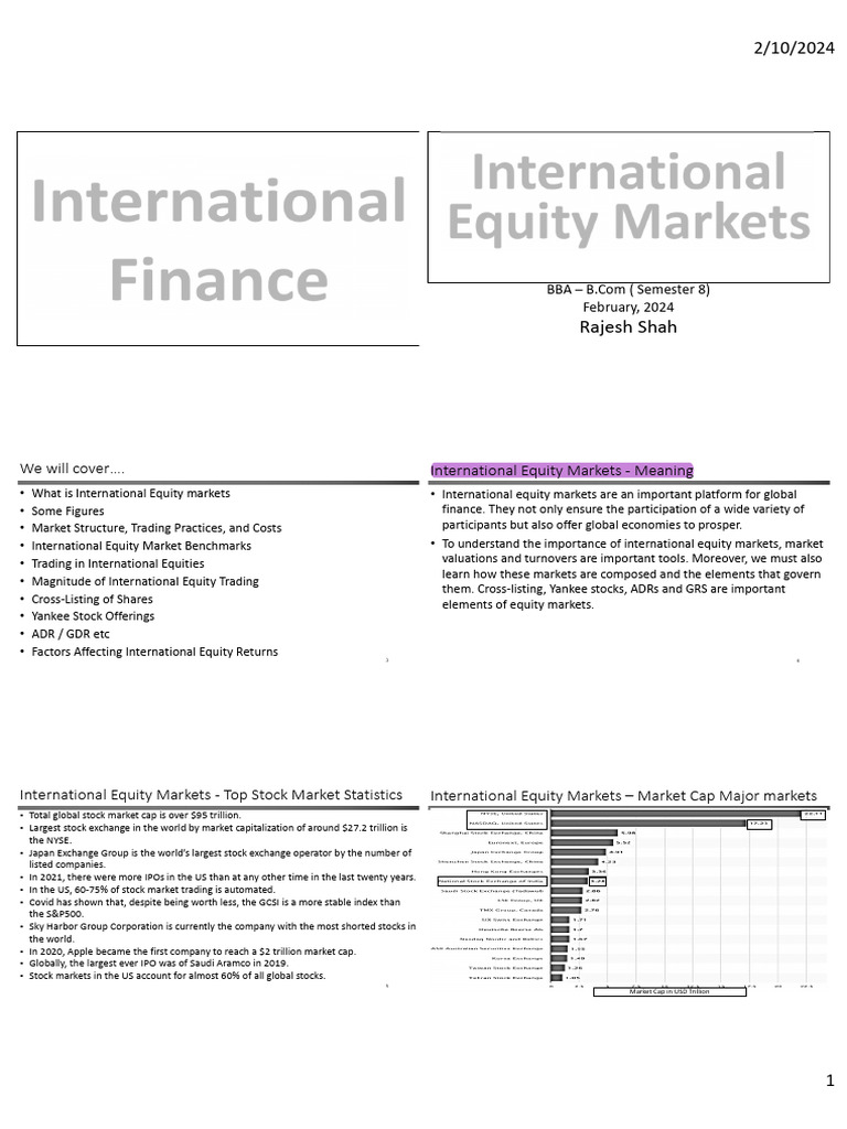 International Equity Markets Overview | PDF | American Depositary ...