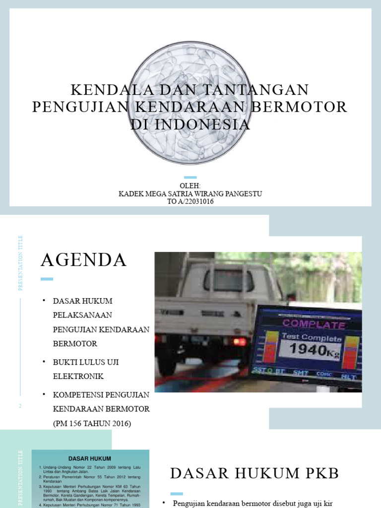 Kendala Dan Tantangan Pengujian Kendaraan Bermotor Di Indonesia | PDF ...