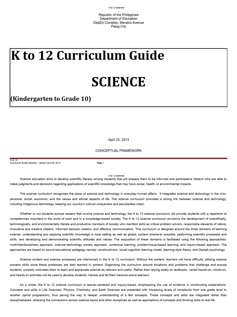 Science Curriculum | PDF | Chemical Compounds | Reproduction