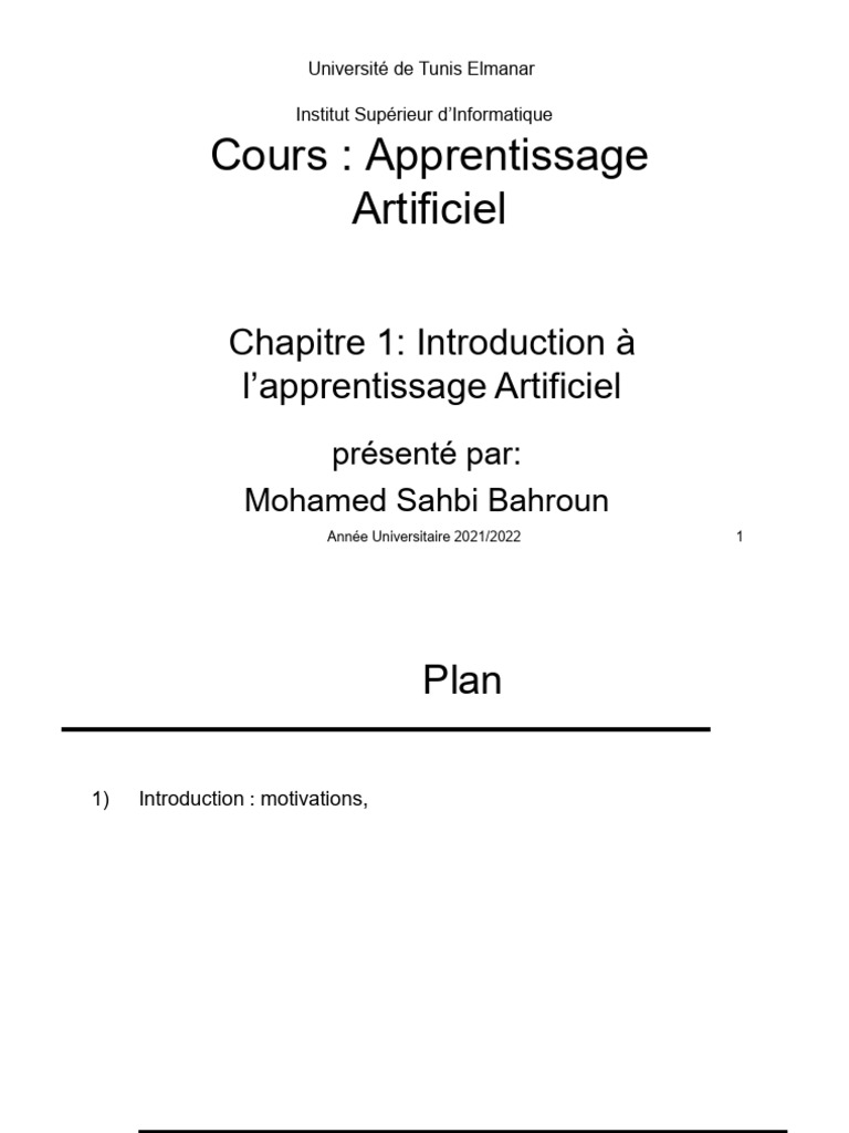 Introduction au Machine Learning | PDF | Apprentissage automatique ...