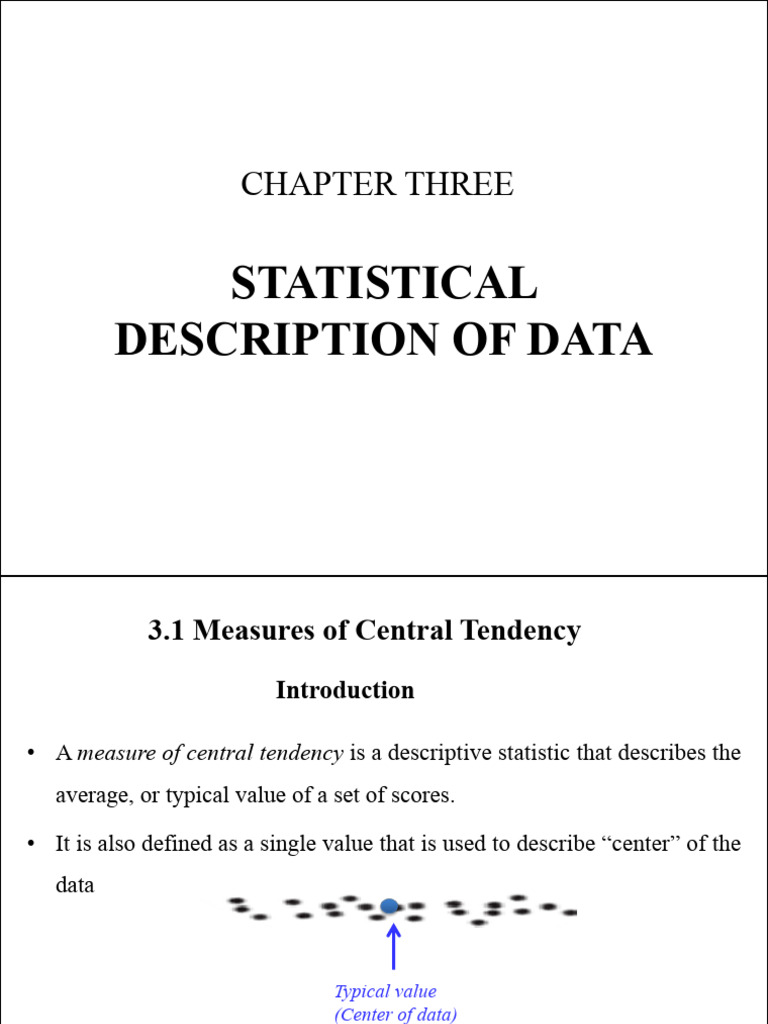 Basic Stat - Chapter 3 Statistical Description of Data | PDF | Coefficient Of Variation | Mean