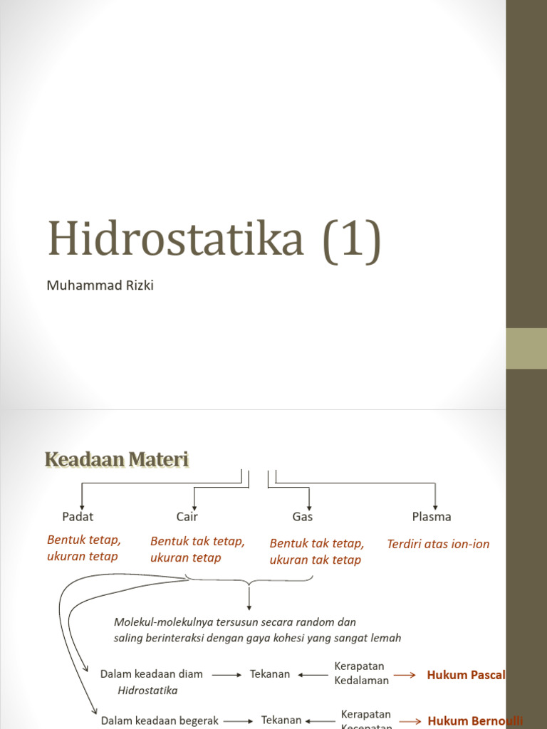 Pertemuan III Mekanika Fluida Hidrostatika | PDF | Sains & Matematika