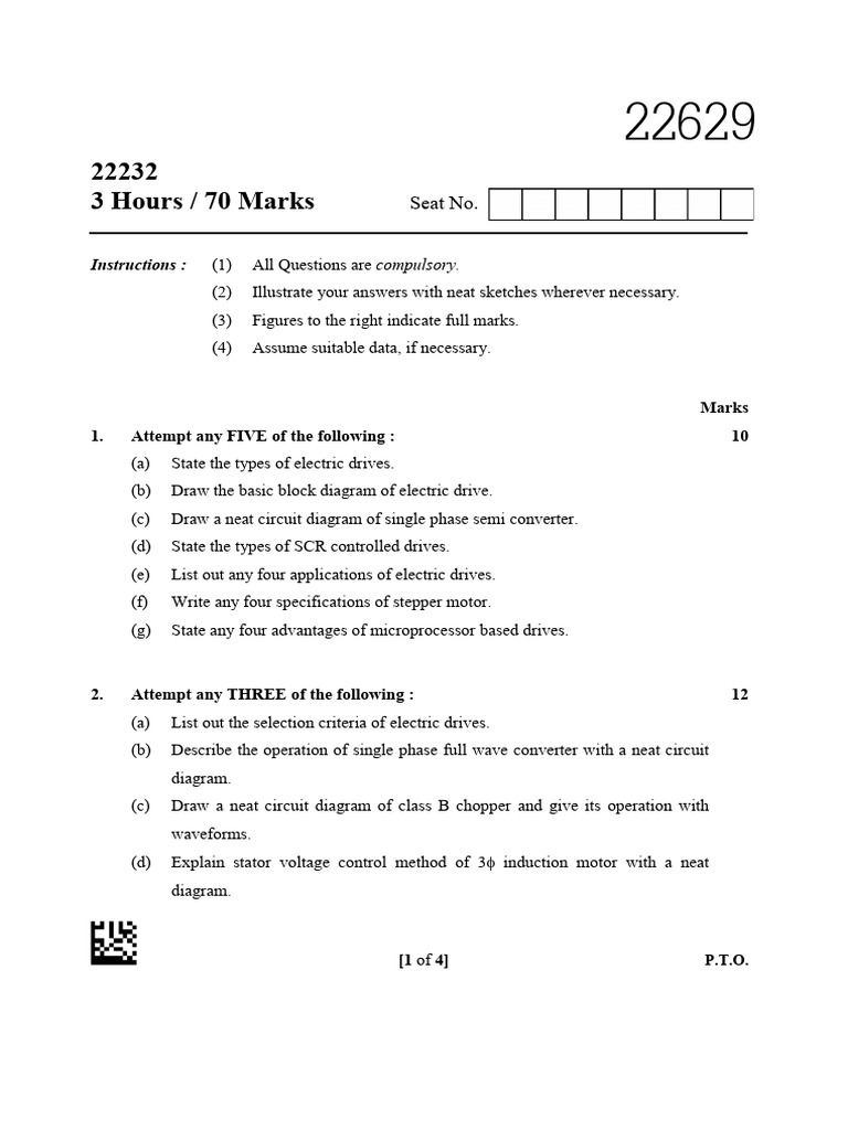 Summer-Question-Paper (Msbte Study Resources) | PDF | Electric Motor | Electronics